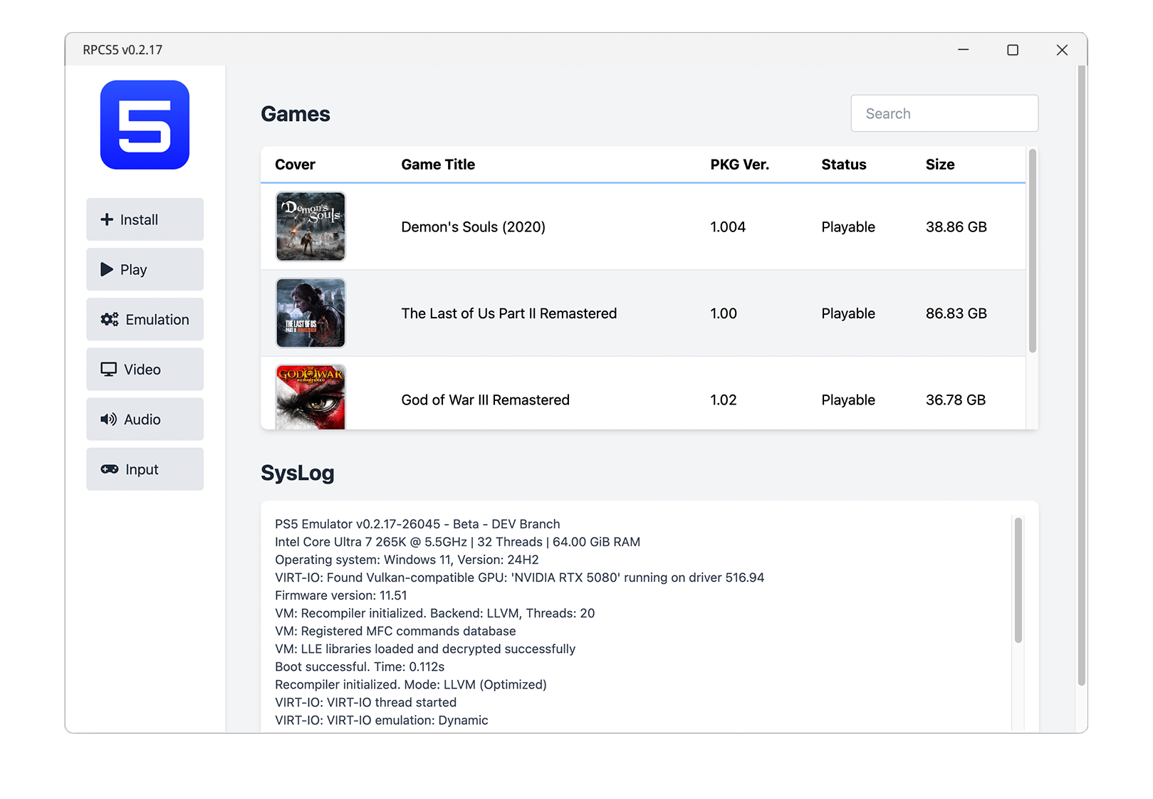 Getting Started - RPCS5